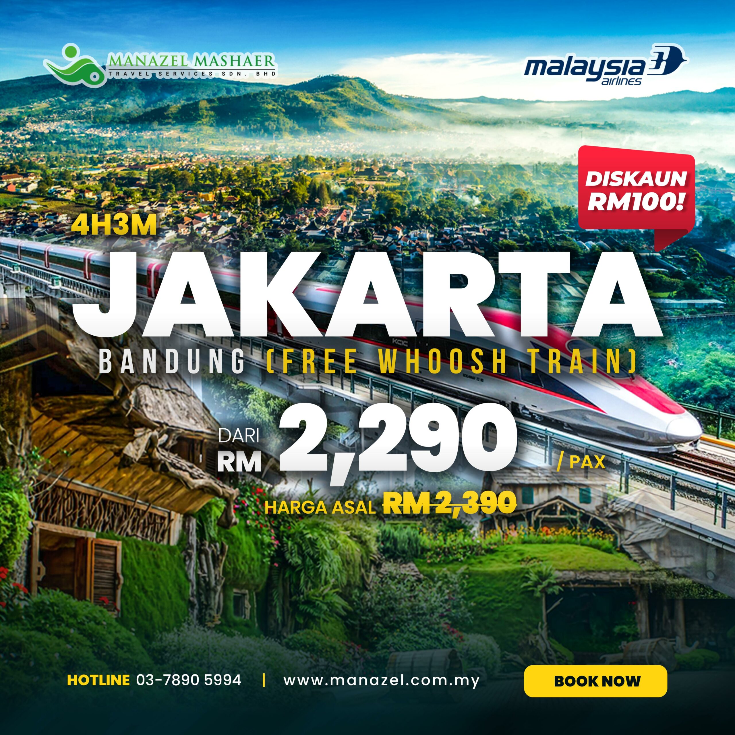 4H3M Pakej Jakarta Bandung - RM 2,290